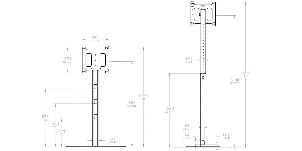 Chief PF1-UB Noir 2* | Supports TV sur pied sur EasyLounge
