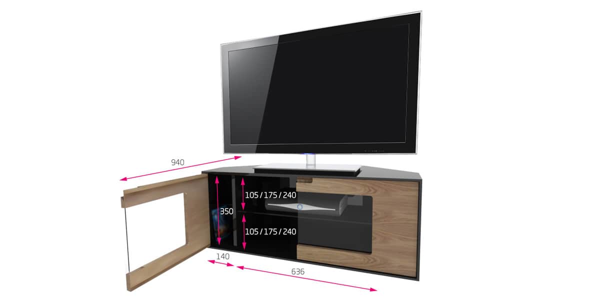 Alphason Contour 1000 Noyer | Meubles TV sur EasyLounge