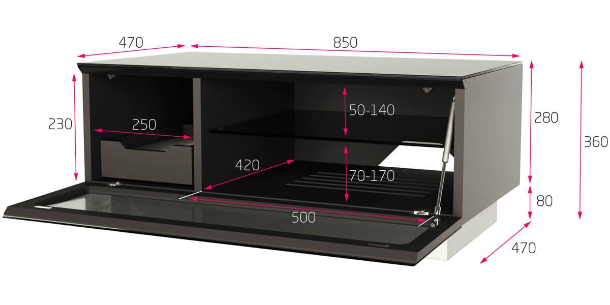 Alphason Element 1700 Noir Meubles TV sur EasyLounge