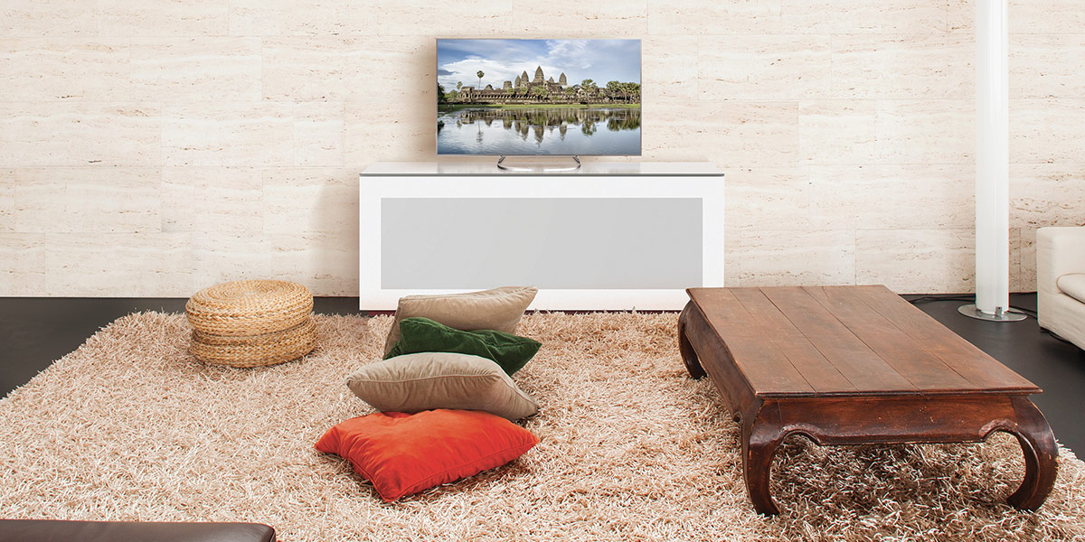 Meliconi Techline 12050F Verre Blanc | Meubles TV sur EasyLounge