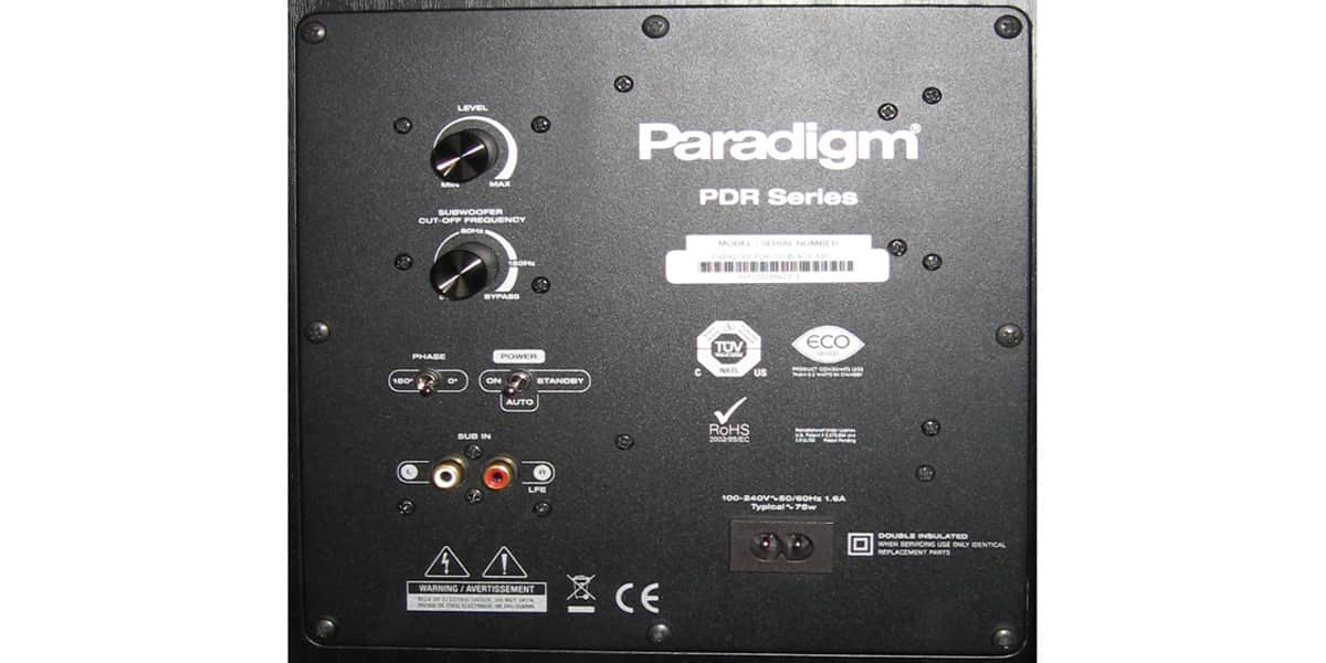 Paradigm PDR 80 Noir | Caissons de basse sur EasyLounge