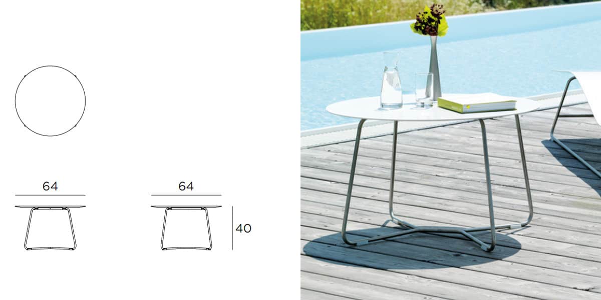 Viteo Loungetable 64 Blanc | Tables de Jardin sur EasyLounge