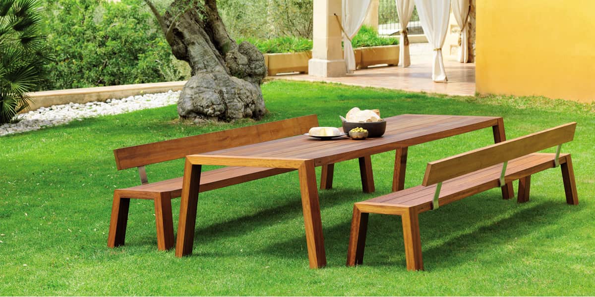 Viteo Table Solo Iroko | Tables de Jardin sur EasyLounge