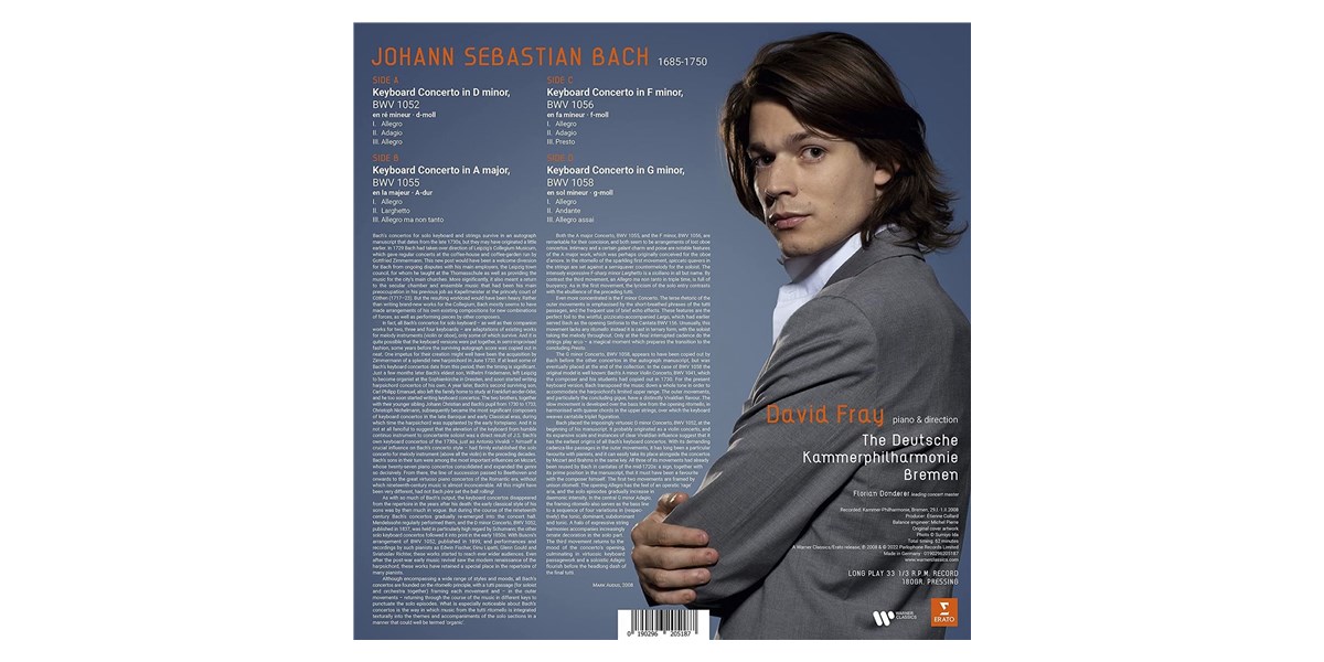 Warner Music David Fray - J.S Bach : Concertos pour Piano | EasyLounge